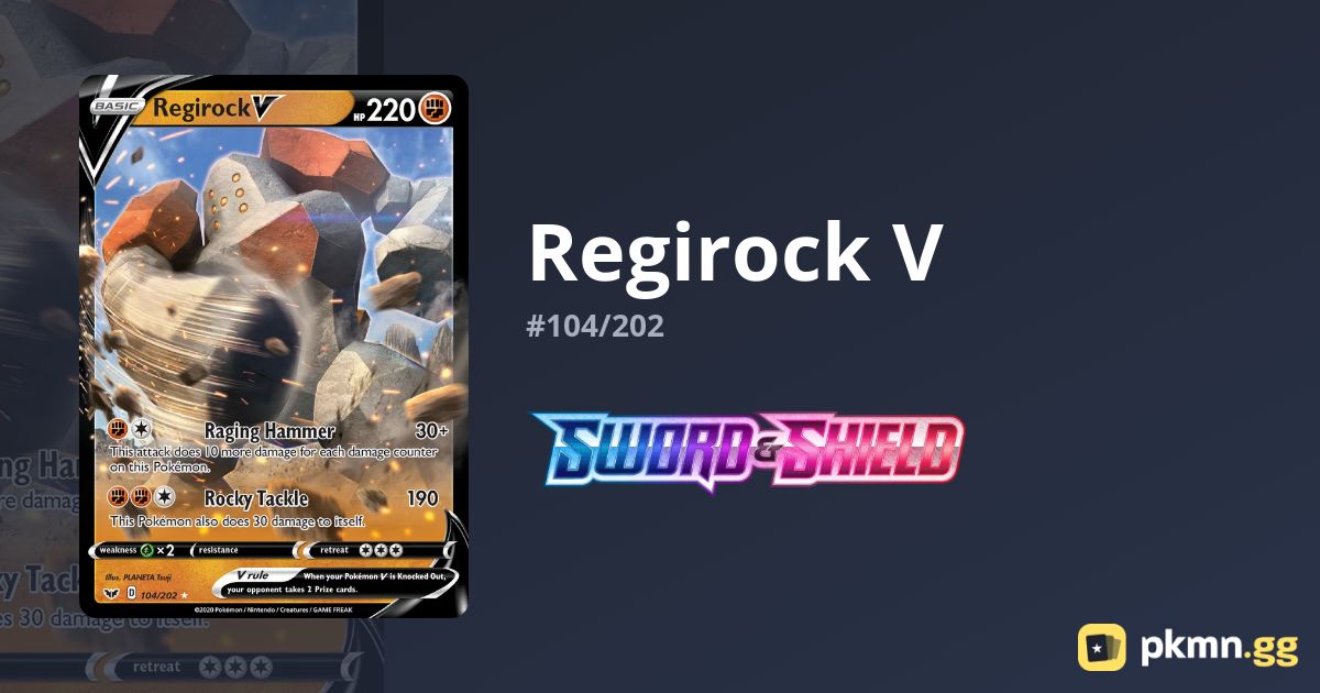 Regirock V #104/202 Sword & Shield | pkmn.gg