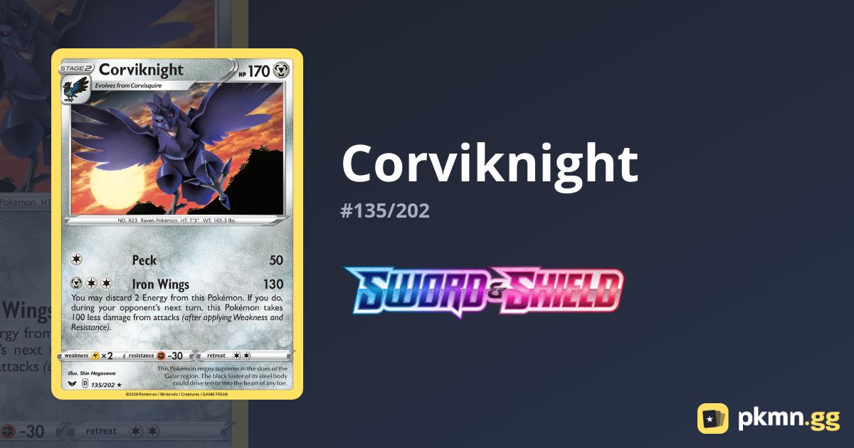 Corviknight #135/202 Sword & Shield | pkmn.gg