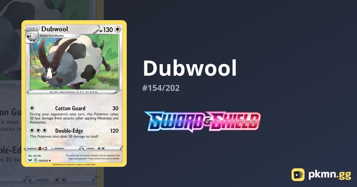 Dubwool #154/202 Sword & Shield | pkmn.gg