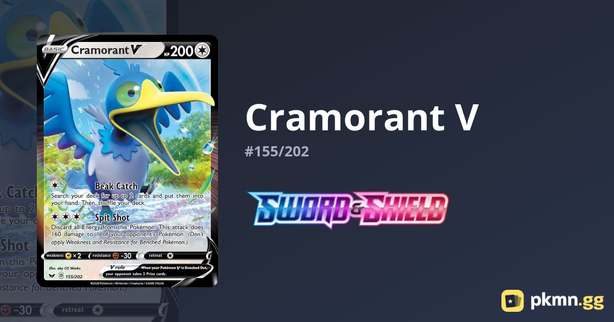 Cramorant V #155/202 Sword & Shield | pkmn.gg