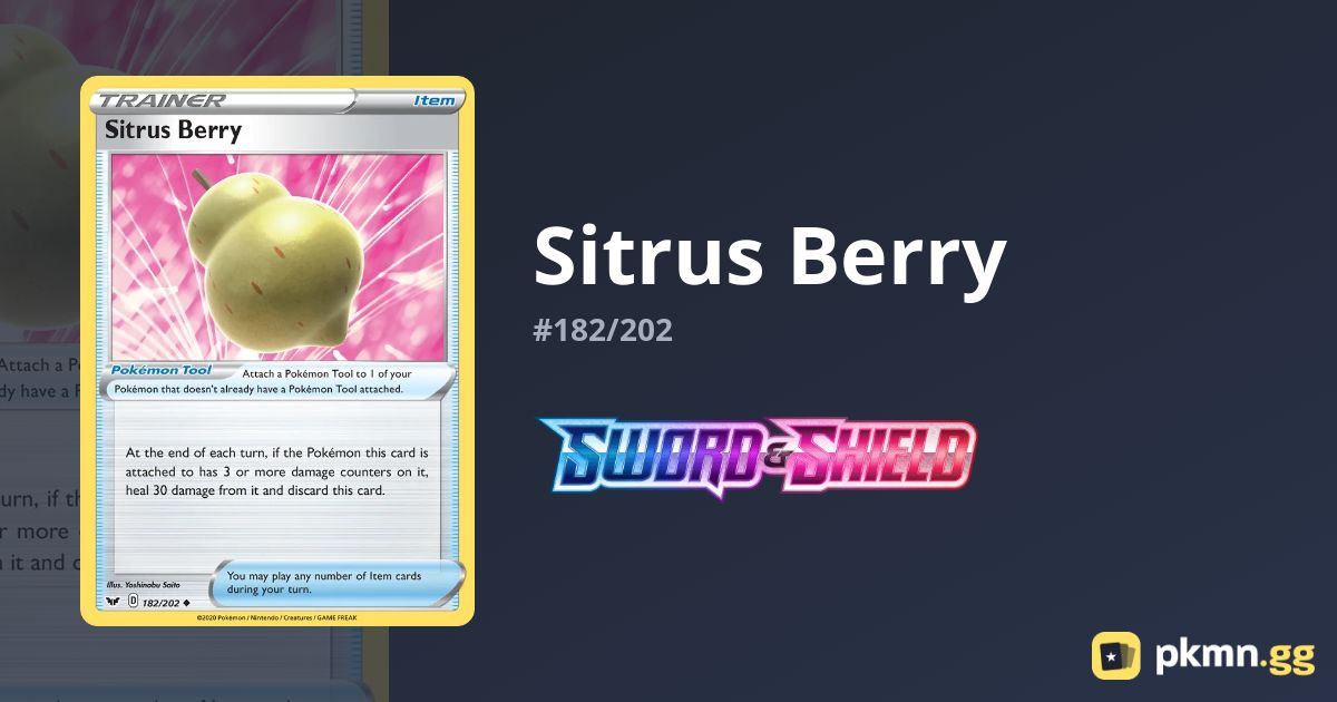 Sitrus Berry #182/202 Sword & Shield | pkmn.gg