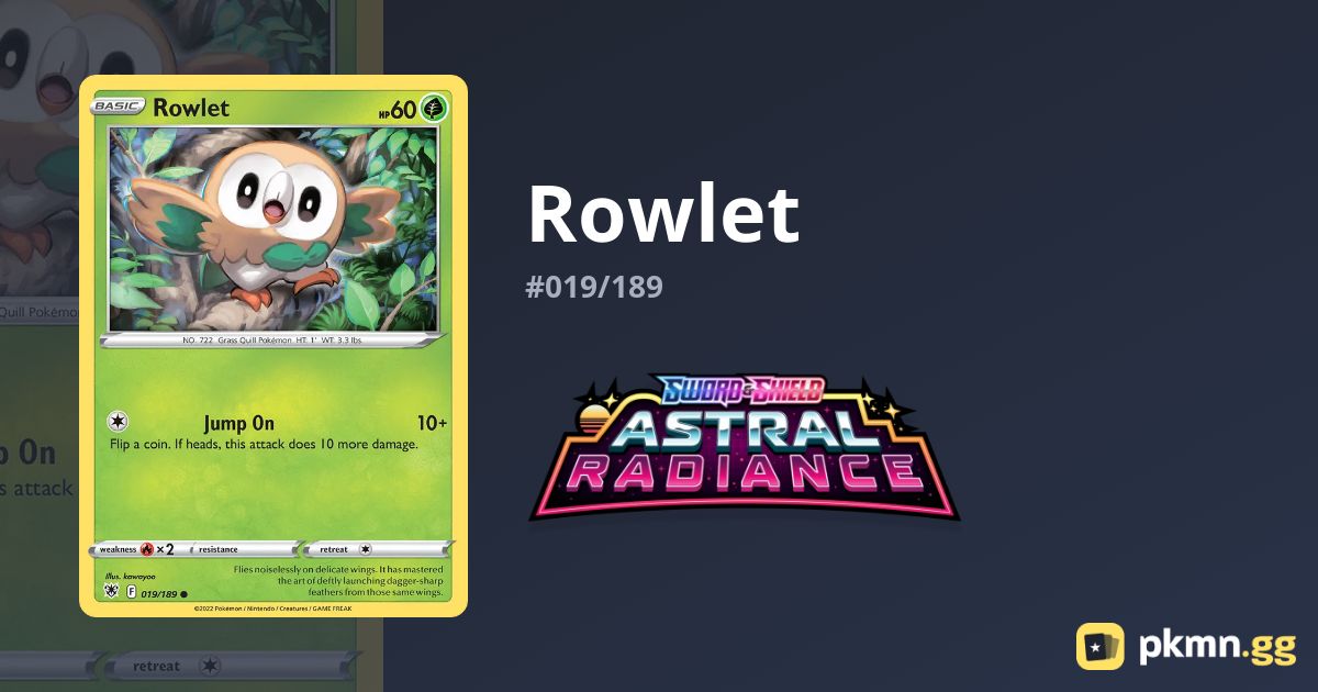 Rowlet #019/189 Astral Radiance | pkmn.gg
