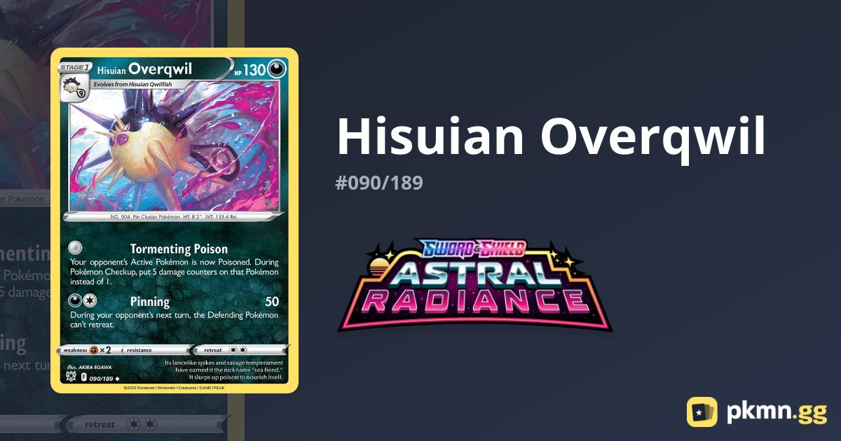 Hisuian Overqwil #090/189 Astral Radiance | pkmn.gg