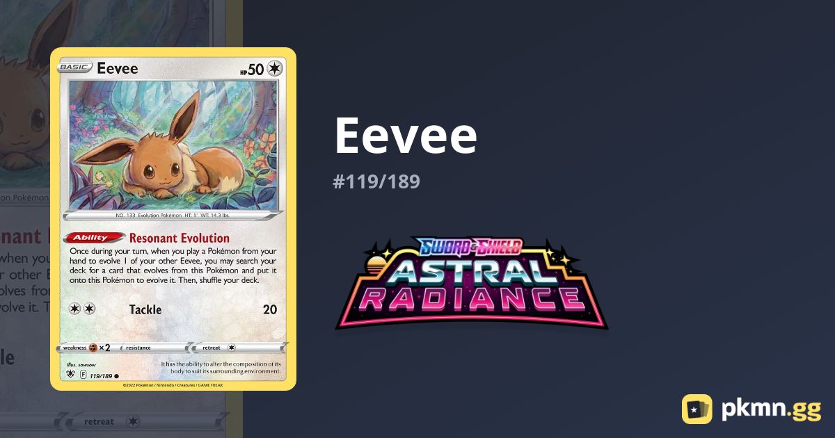 Eevee #119/189 Astral Radiance | pkmn.gg