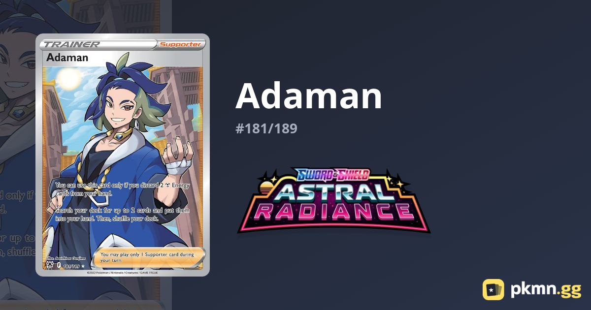 Adaman #181/189 Astral Radiance | pkmn.gg