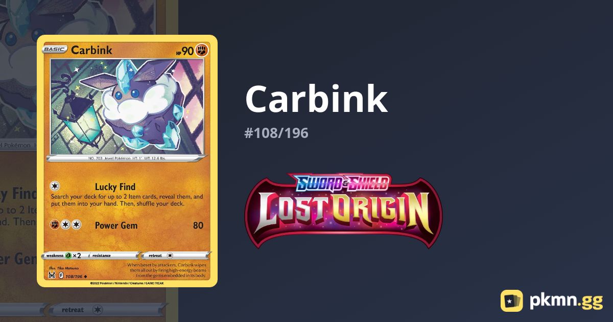 Carbink #108/196 Lost Origin | pkmn.gg