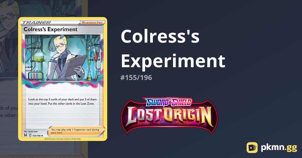 Colress's Experiment #155/196 Lost Origin | pkmn.gg