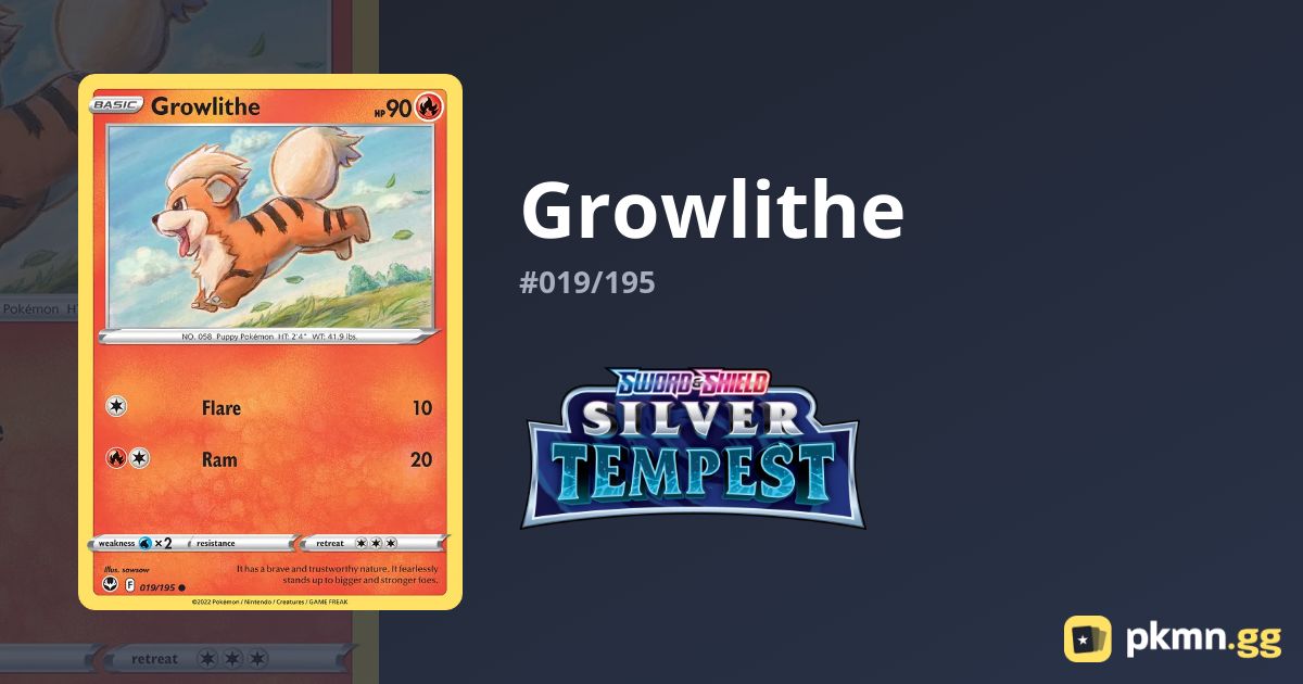 Growlithe #019/195 Silver Tempest | pkmn.gg