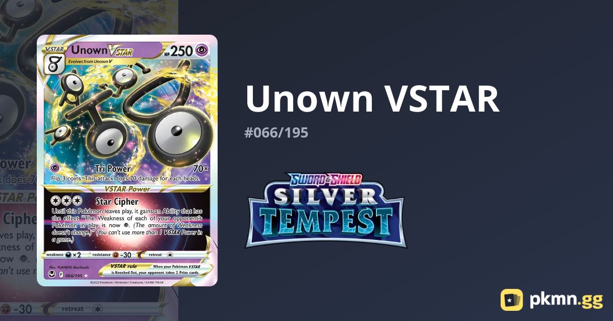 Unown VSTAR #066/195 Silver Tempest | pkmn.gg