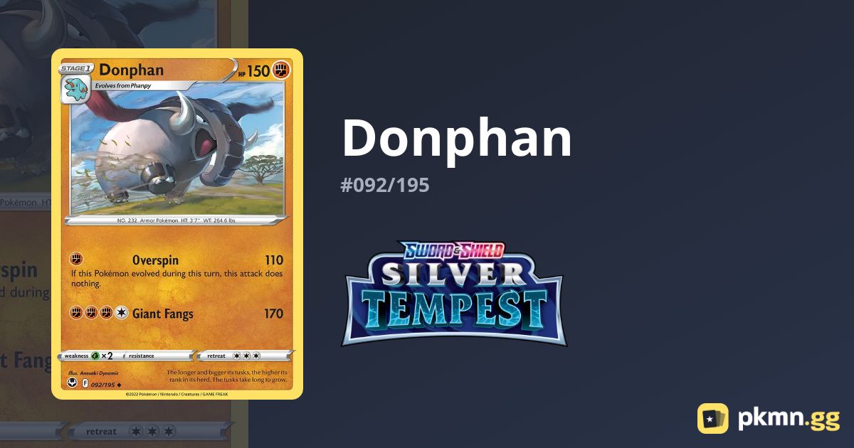 Donphan #092/195 Silver Tempest | pkmn.gg