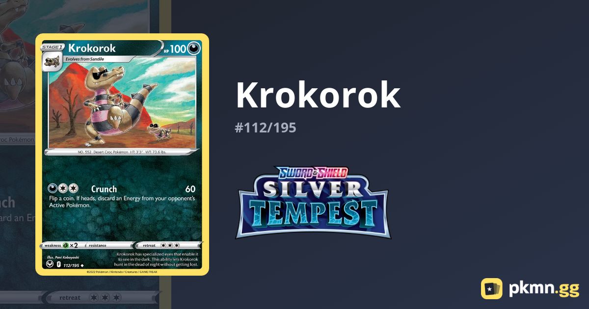 Krokorok #112/195 Silver Tempest | pkmn.gg