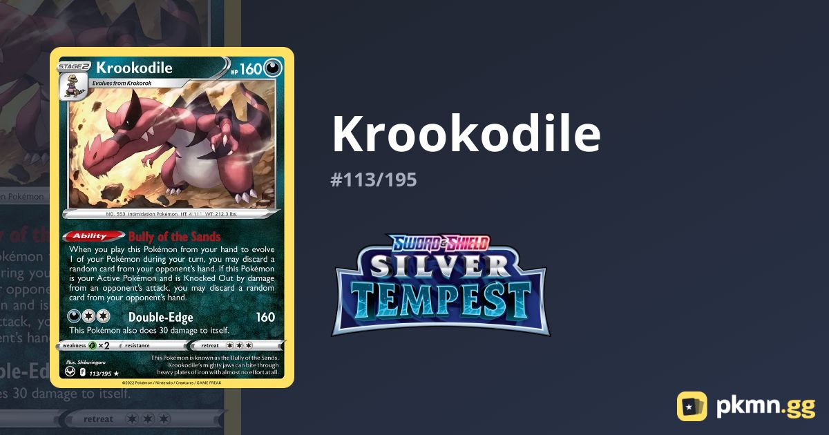 Krookodile #113/195 Silver Tempest | pkmn.gg