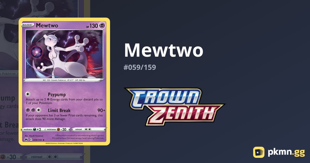 Mewtwo #059/159 Crown Zenith | pkmn.gg