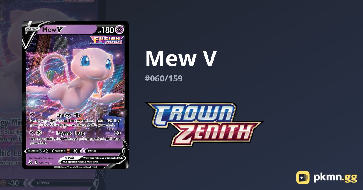Mew V #060/159 Crown Zenith | pkmn.gg