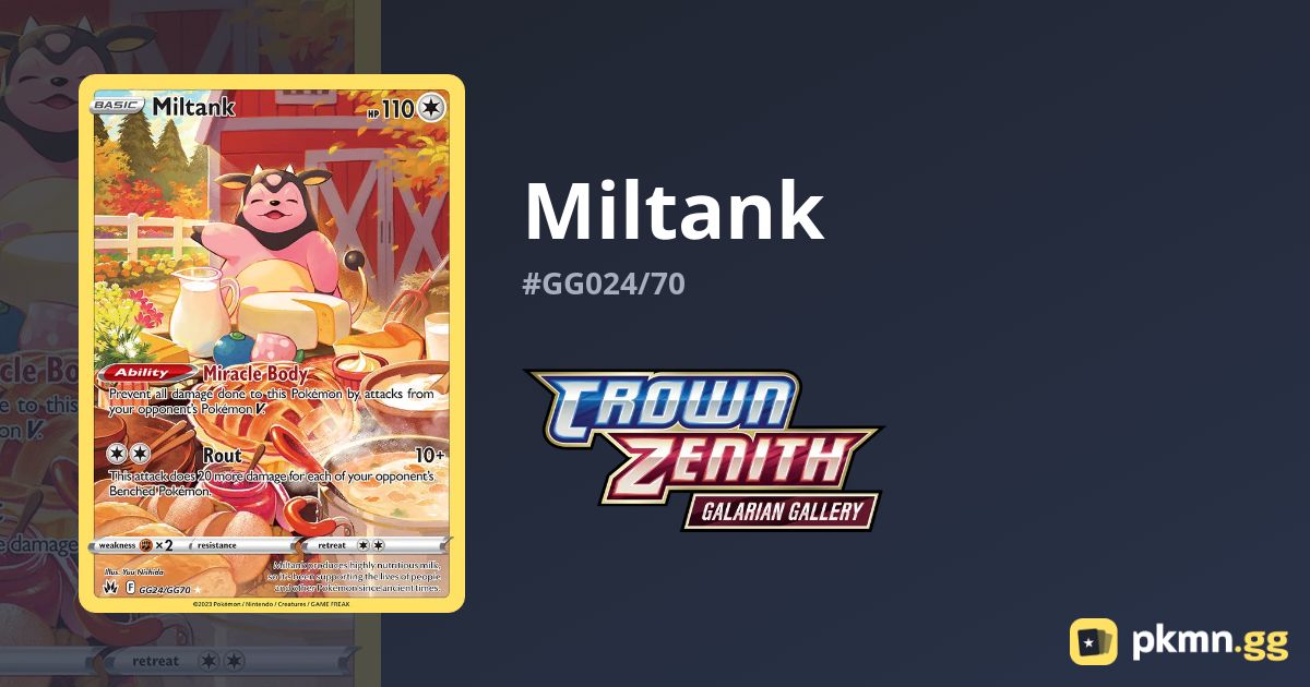 Miltank #GG024/70 Crown Zenith Galarian Gallery | pkmn.gg