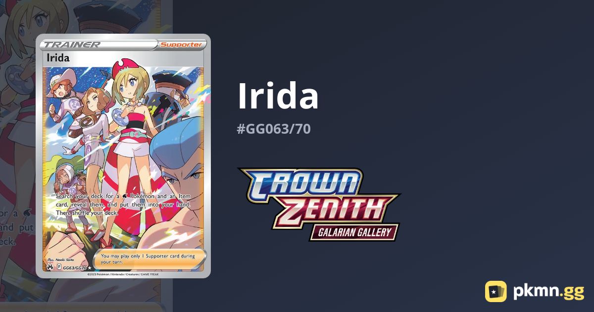 Irida #GG063/70 Crown Zenith Galarian Gallery | pkmn.gg