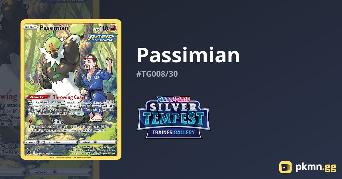 Passimian #TG008/30 Silver Tempest Trainer Gallery | pkmn.gg
