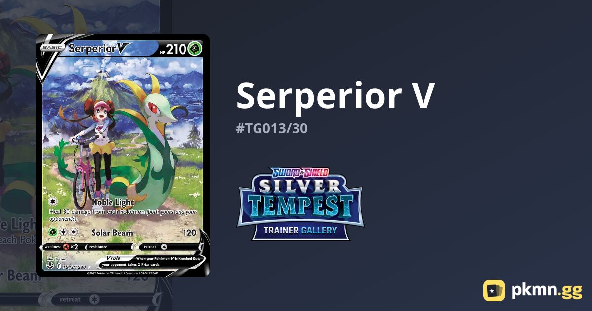 Serperior V #TG013/30 Silver Tempest Trainer Gallery | pkmn.gg