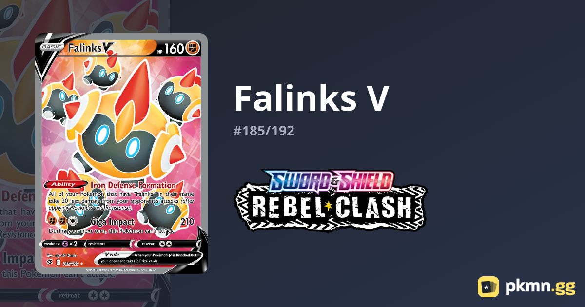 Falinks V #185/192 Rebel Clash | pkmn.gg
