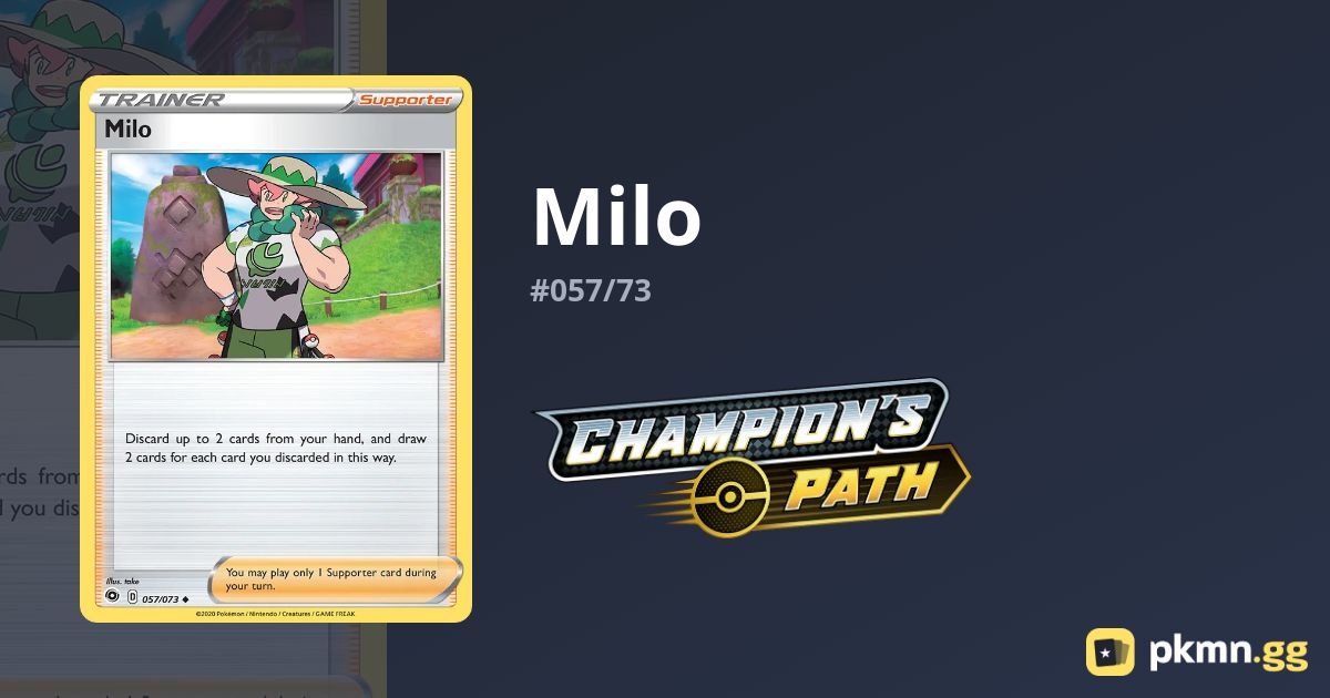 Milo #057/73 Champion's Path | pkmn.gg