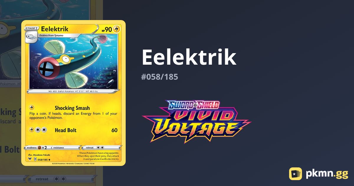 Eelektrik #058/185 Vivid Voltage | pkmn.gg