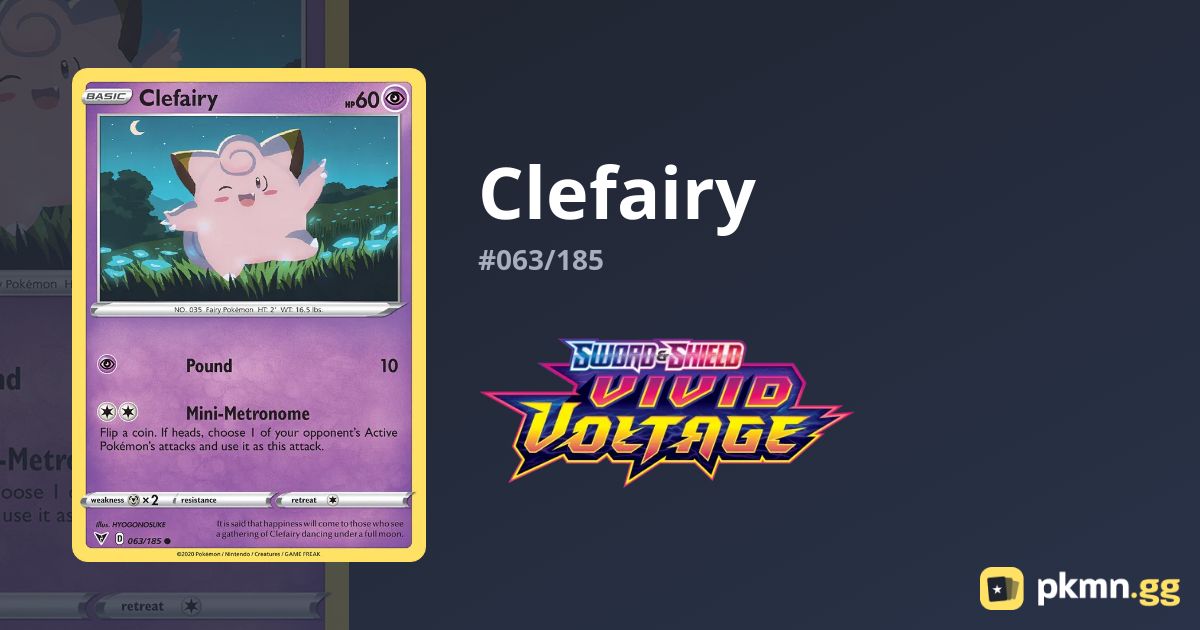 Clefairy #063/185 Vivid Voltage | pkmn.gg