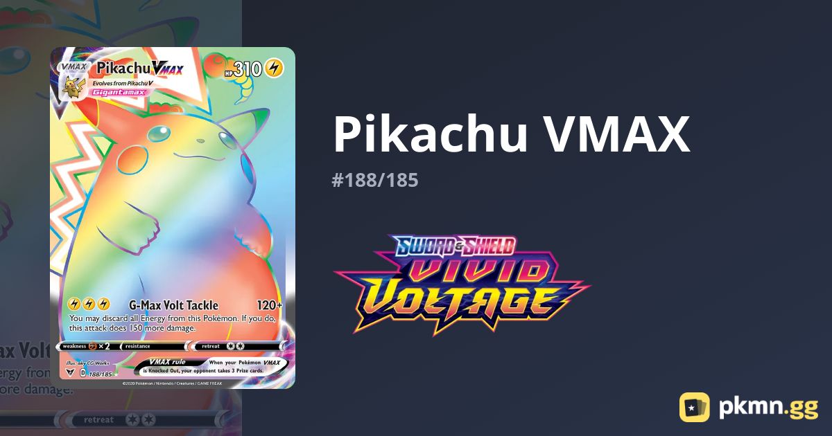 Pikachu VMAX #188/185 Vivid Voltage | pkmn.gg