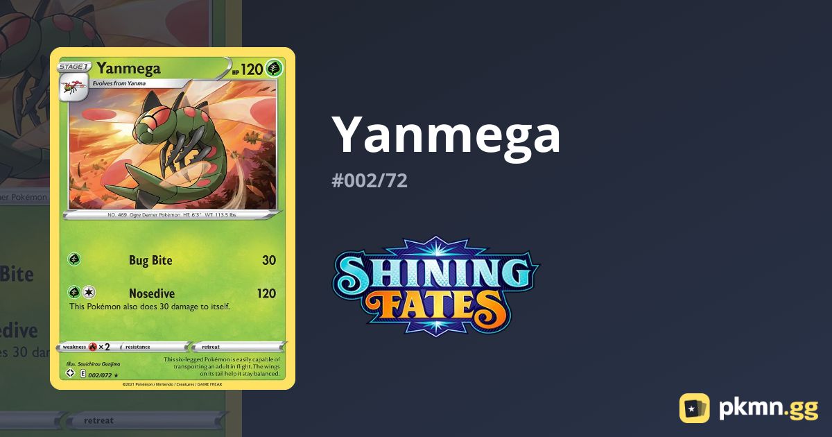 Yanmega #002/72 Shining Fates | pkmn.gg