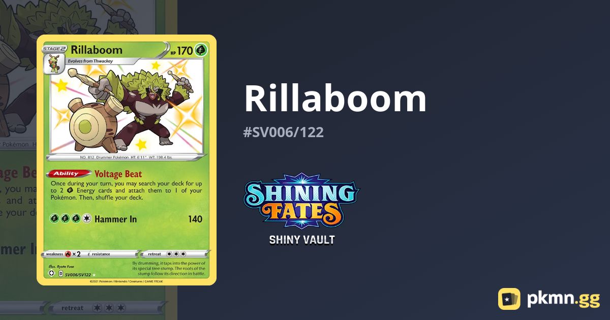 Rillaboom #SV006/122 Shiny Vault | pkmn.gg
