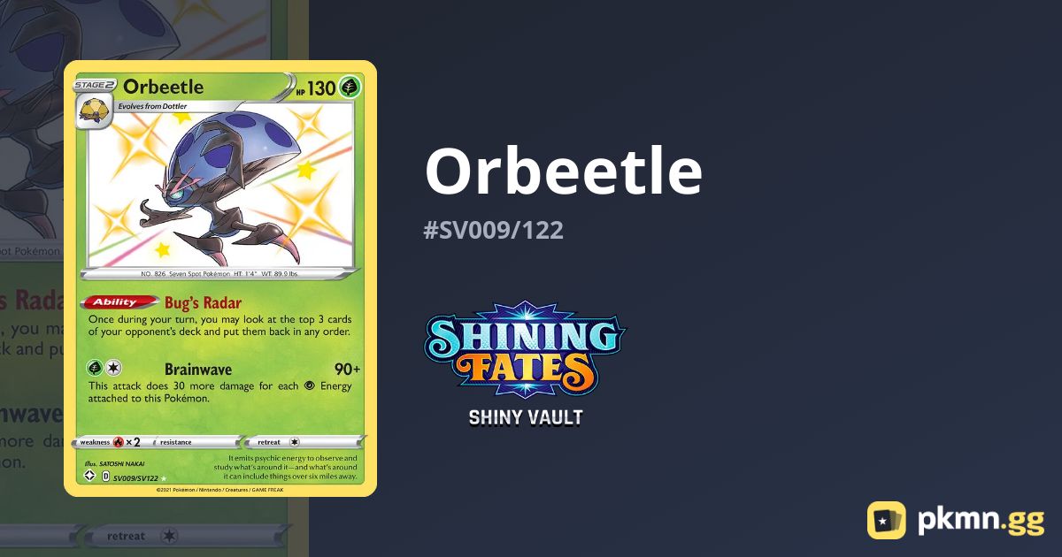 Orbeetle #SV009/122 Shiny Vault | pkmn.gg