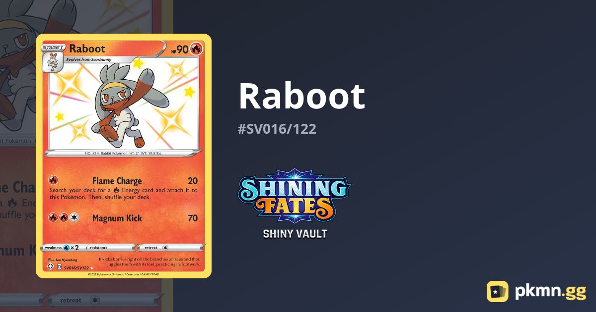 Raboot #SV016/122 Shiny Vault | pkmn.gg