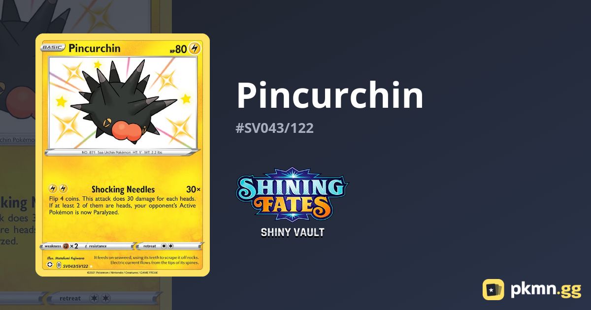 Pincurchin #SV043/122 Shiny Vault | pkmn.gg