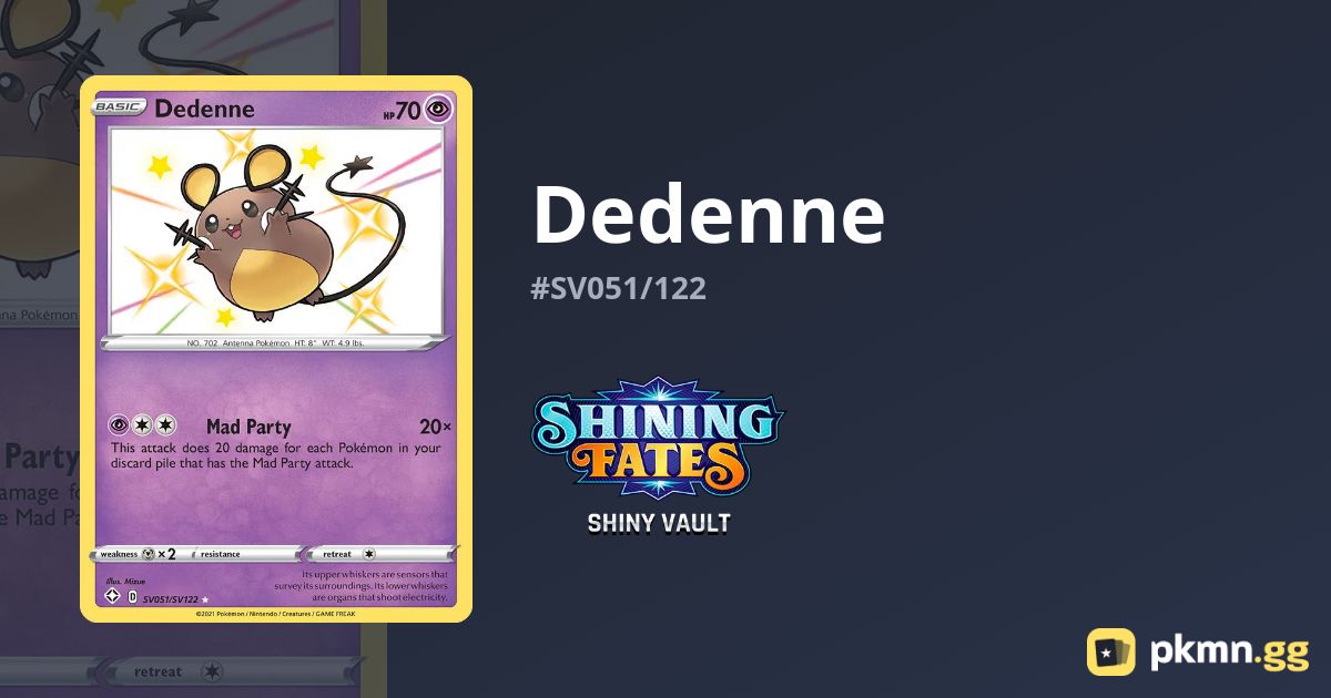 Dedenne #SV051/122 Shiny Vault | pkmn.gg
