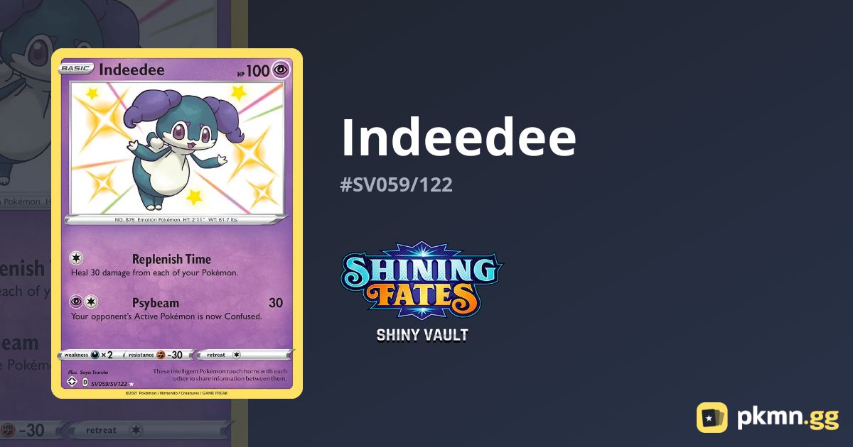 Indeedee #SV059/122 Shiny Vault | pkmn.gg