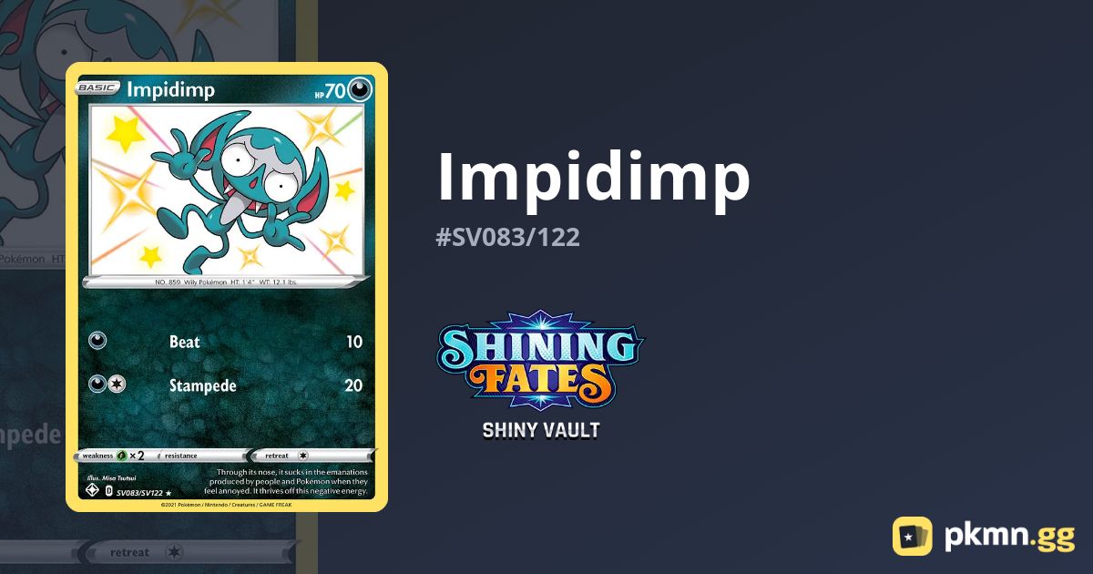 Impidimp #SV083/122 Shiny Vault | pkmn.gg