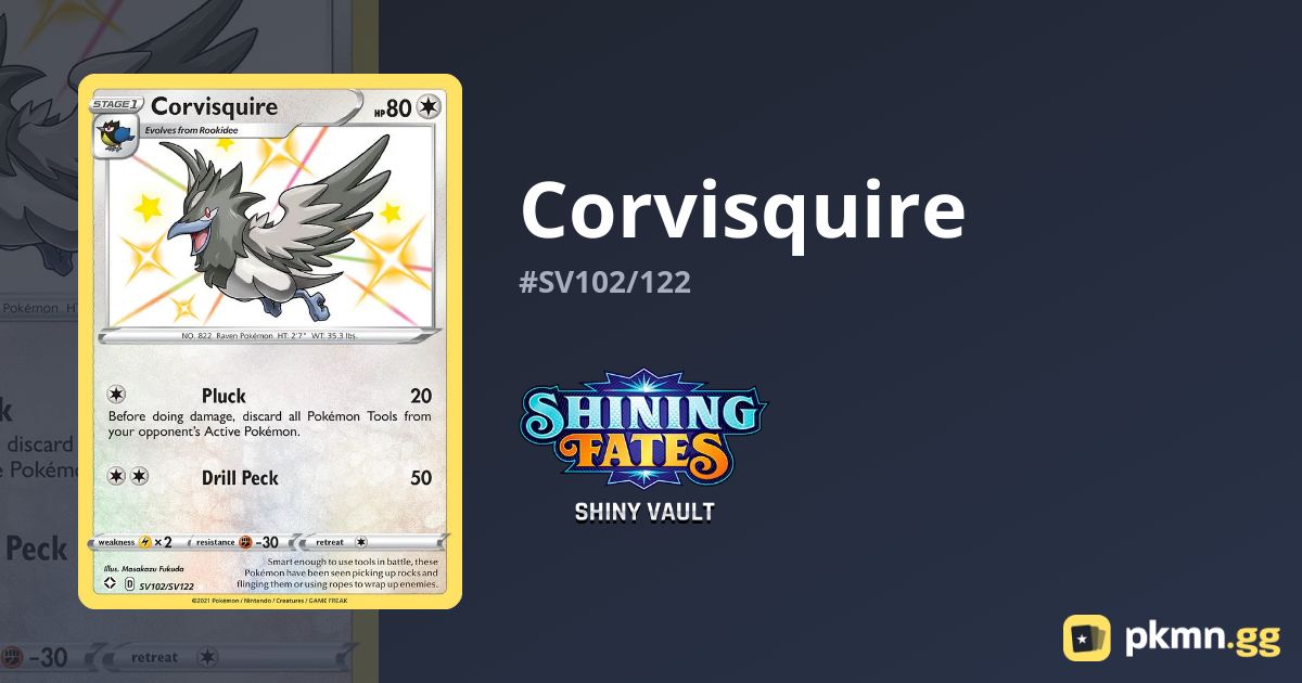 Corvisquire #SV102/122 Shiny Vault | pkmn.gg
