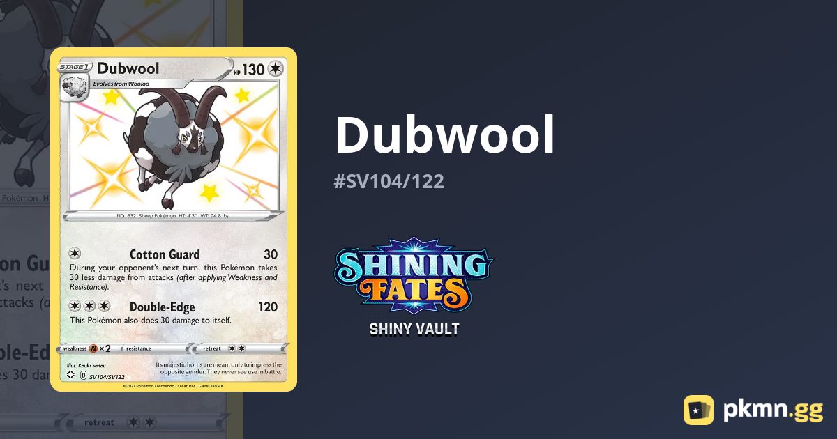 Dubwool #SV104/122 Shiny Vault | pkmn.gg