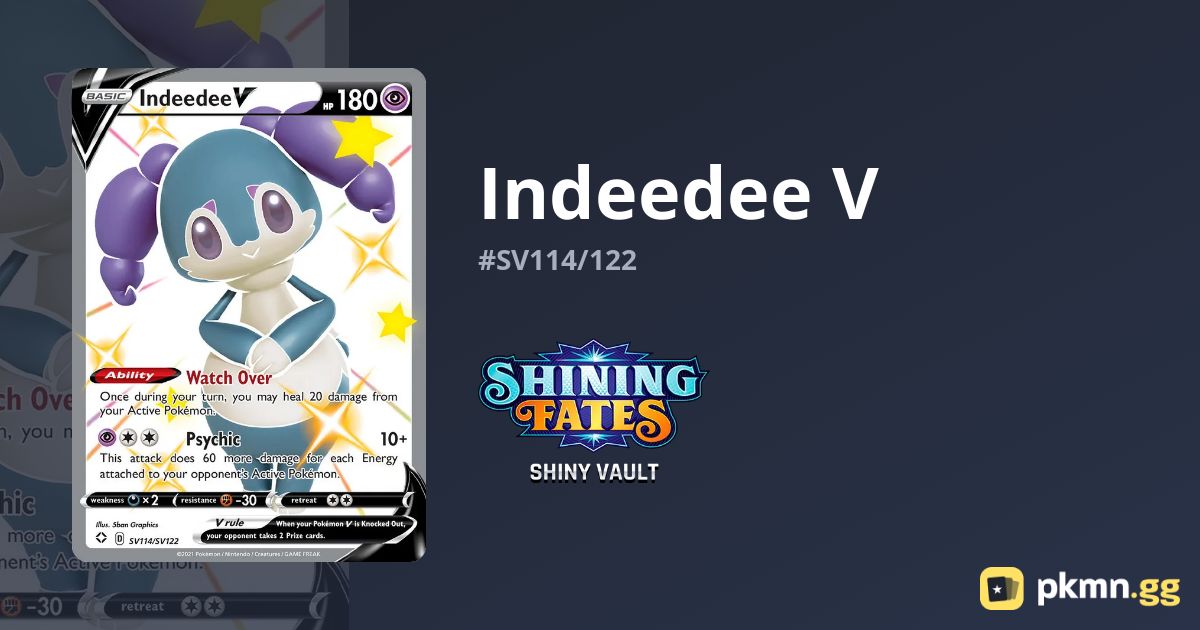 Indeedee V #SV114/122 Shiny Vault | pkmn.gg