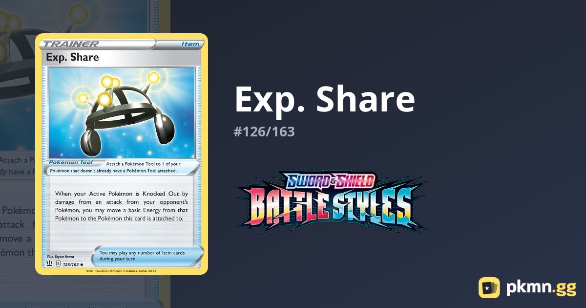 Exp. Share #126/163 Battle Styles | pkmn.gg