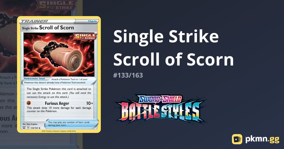 Single Strike Scroll of Scorn #133/163 Battle Styles | pkmn.gg