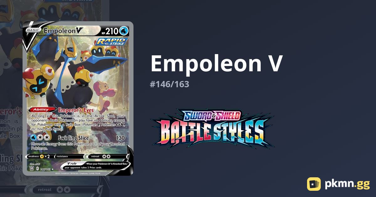 Empoleon V #146/163 Battle Styles | pkmn.gg