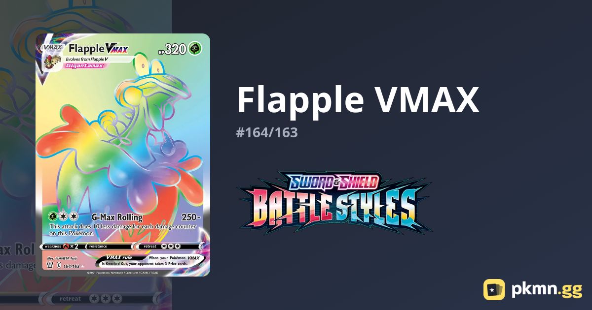 Flapple VMAX #164/163 Battle Styles | pkmn.gg