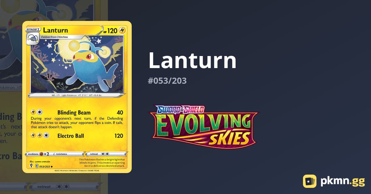 Lanturn #053/203 Evolving Skies | pkmn.gg