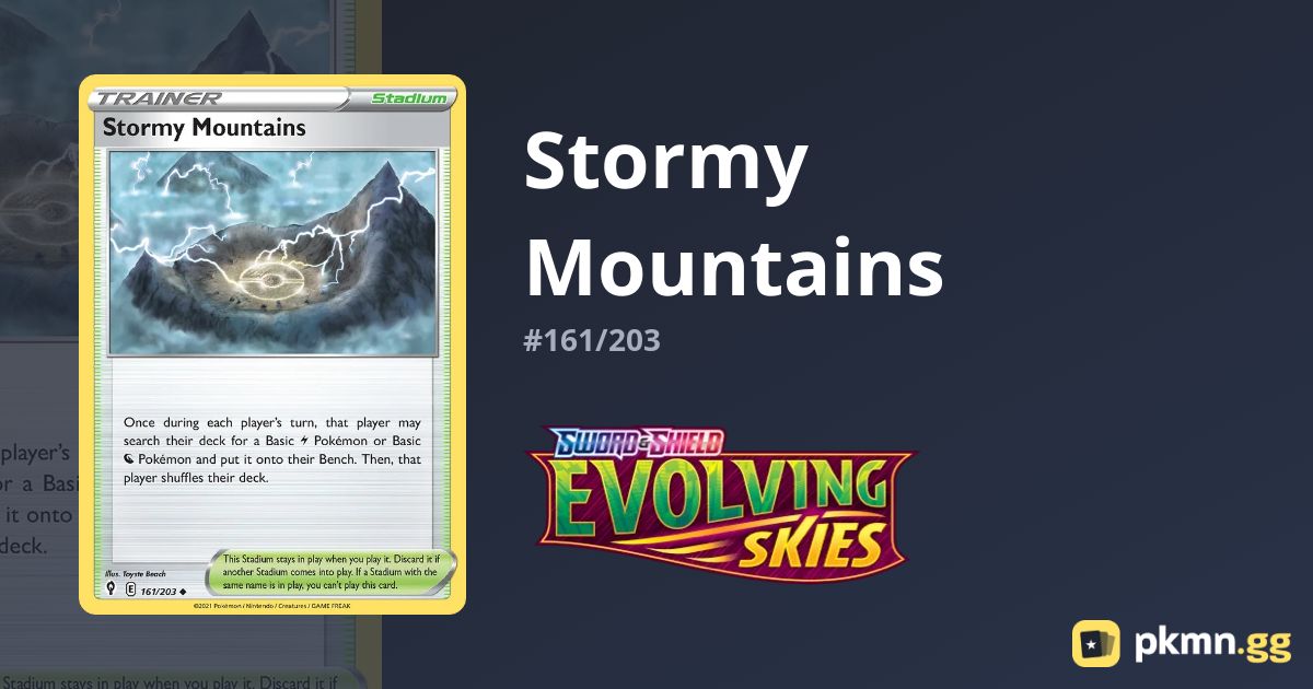 Stormy Mountains #161/203 Evolving Skies | pkmn.gg