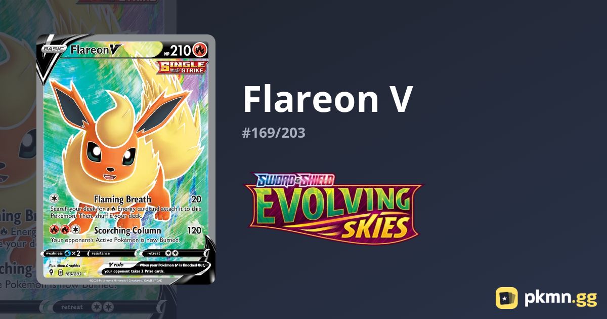 Flareon V #169/203 Evolving Skies | pkmn.gg