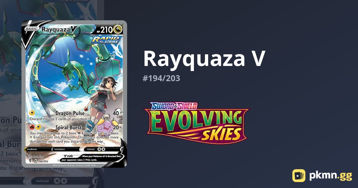 Rayquaza V #194/203 Evolving Skies | pkmn.gg