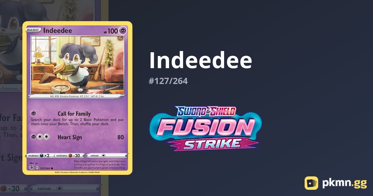 Indeedee #127/264 Fusion Strike | pkmn.gg