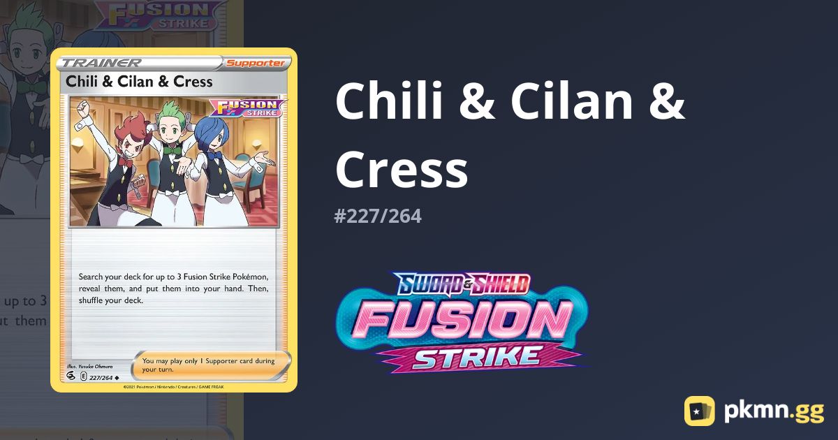 Chili & Cilan & Cress #227/264 Fusion Strike | pkmn.gg
