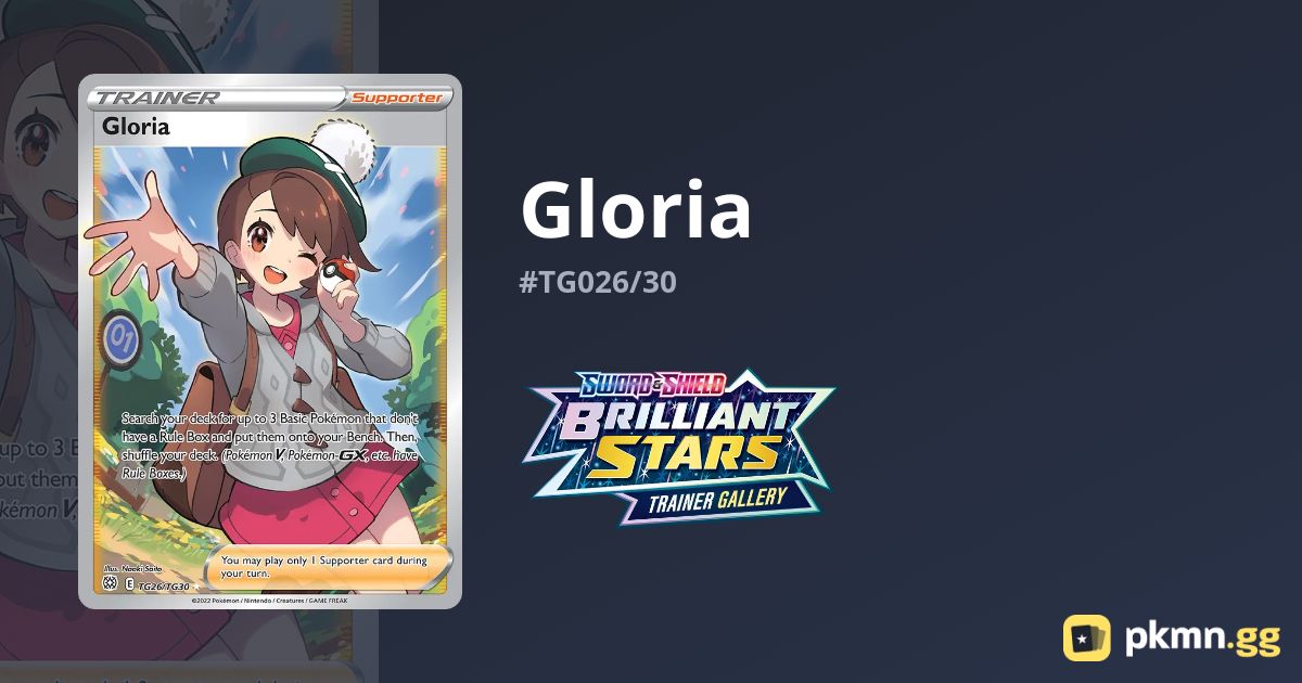 Gloria #TG026/30 Brilliant Stars Trainer Gallery | pkmn.gg