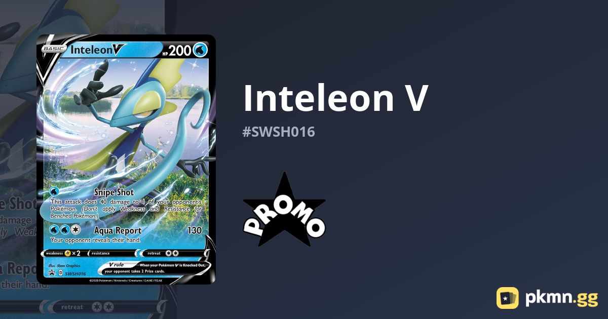 Inteleon V SWSH016 SWSH Black Star Promos | pkmn.gg
